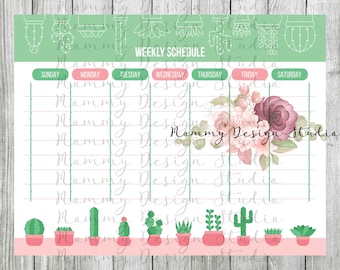 Instant Download Printable Weekly Schedule for Kids - Etsy