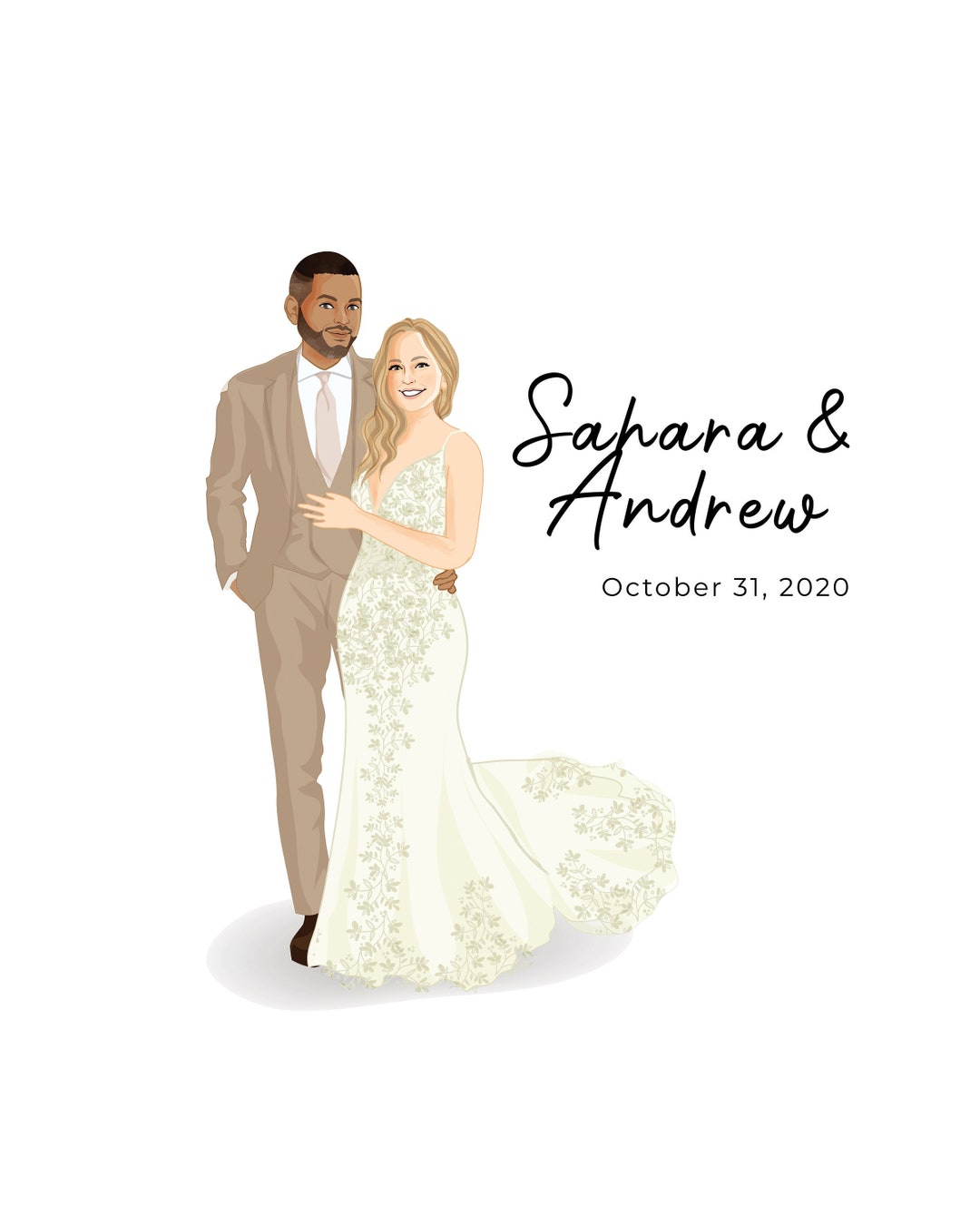 Wedding Guest Book Alternative - Canvas Guest Book - Illustration ...