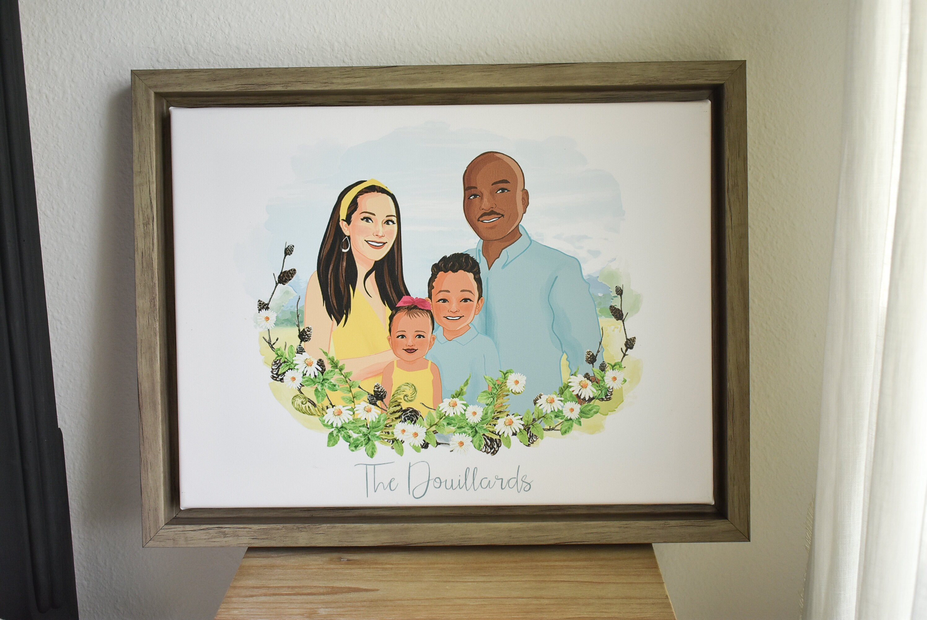 Illustrated Family Portrait Canvas Family Picture - Etsy