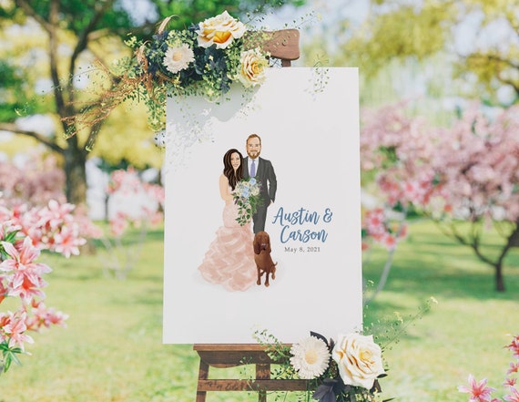 CUSTOM WEDDING ILLUSTRATION Wedding Portrait Wedding Guest - Etsy
