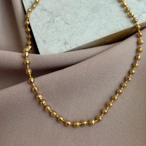 NEW ! Dorica Chain Necklace, Gold Dorica Necklace, Patterned Gold ...