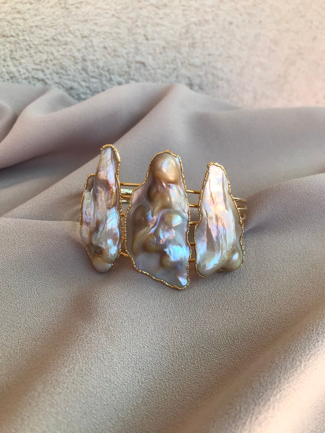 Irregular Baroque Pearl Design Bracelet, Pearl Cuff Bracelet, Design ...