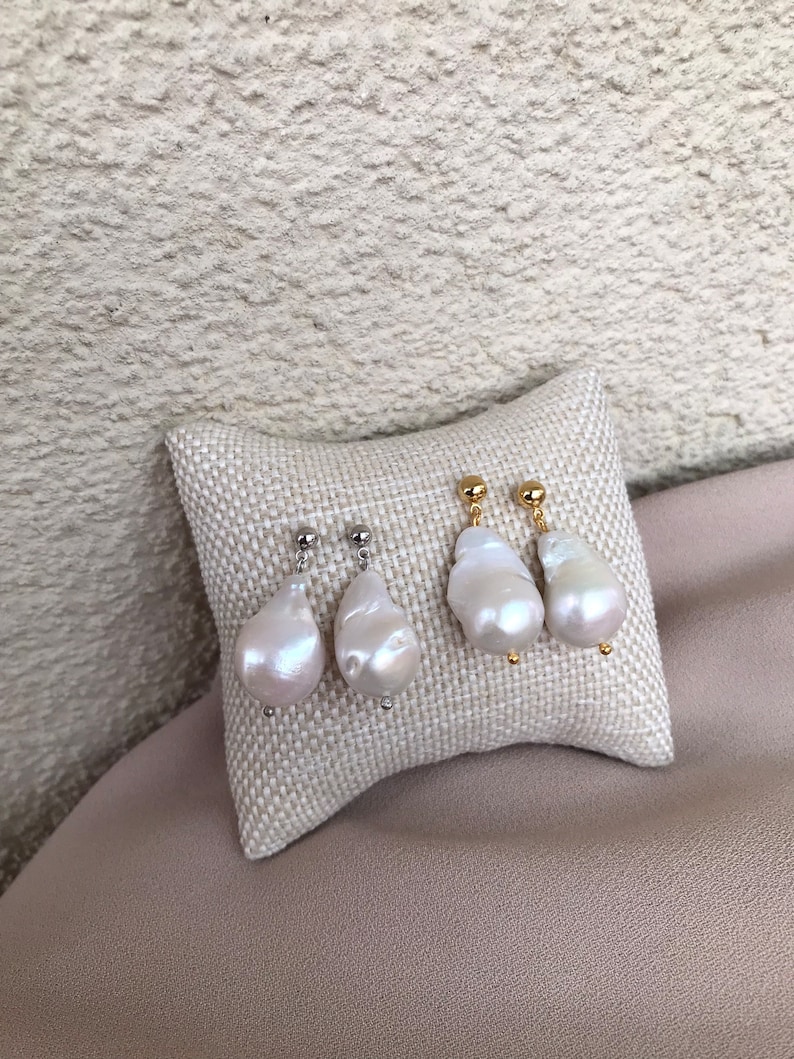 Ball Earrings Baroque Pearl Earrings, Large Fireball Pearl Earrings ...