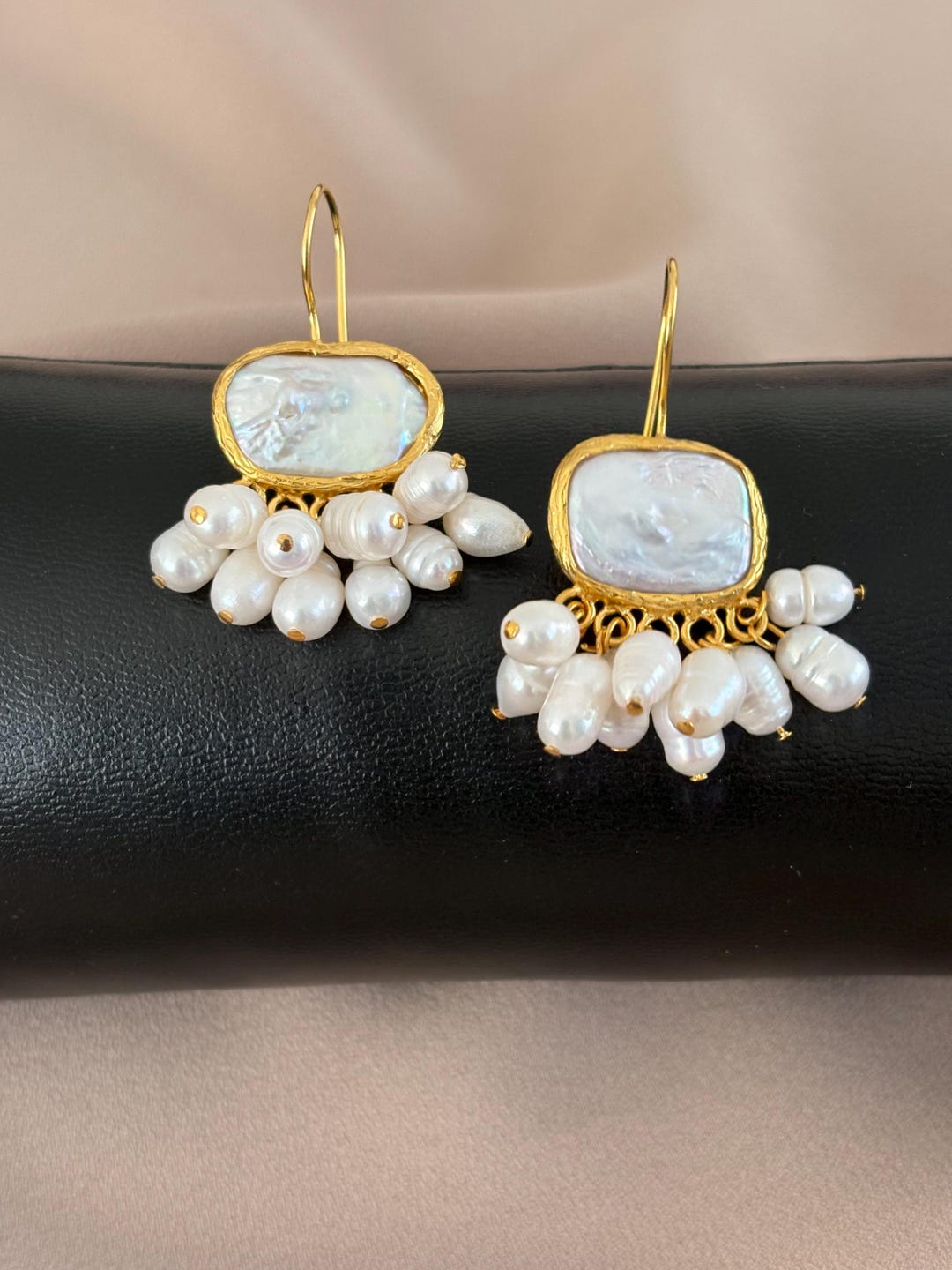 Unique Natural Square Baroque Pearl Dangling Earrings - Etsy