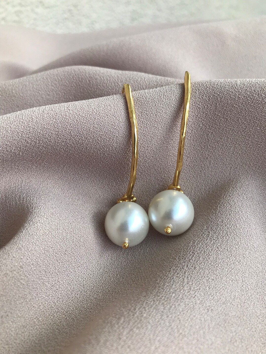 NEW! Special Design Long Majorca Pearl Earrings, Large Majorca Pearl ...