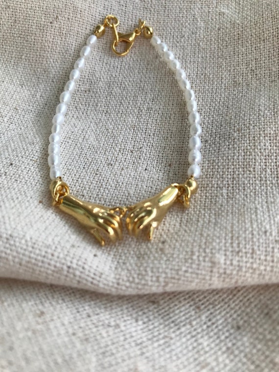 Natural Pearl Hands Bracelet Freshwater Pearl Handmade - Etsy