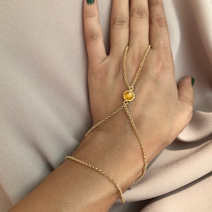 Solitaire Hand Chain, Sahmeran Bracelet, Boho Bracelet, Natural Pearl ...