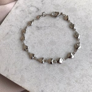 Mini Heart Silver Plated Stylish Chain Bracelet - Etsy