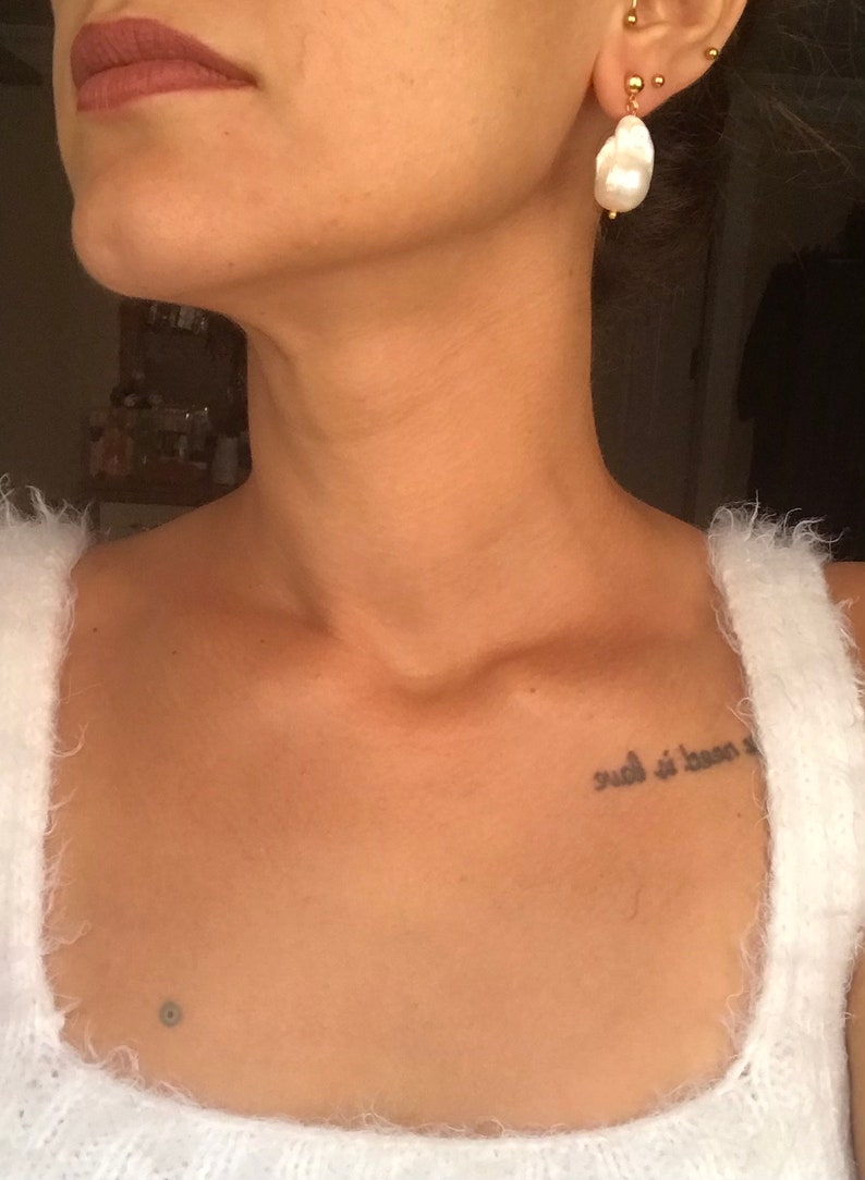 Ball Earrings Baroque Pearl Earrings, Large Fireball Pearl Earrings ...