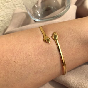 Embracing Hands Adjustable Cuff Bracelet - Etsy