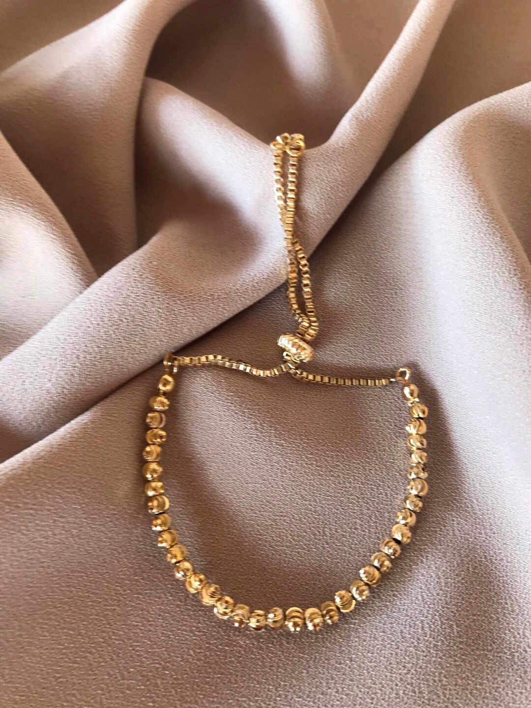 Dorica Beaded Bracelet, Gold Dorica Beaded Bangles, Patterned Gold ...