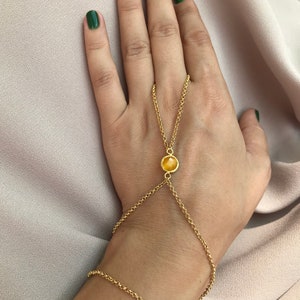 Solitaire Hand Chain, Sahmeran Bracelet, Boho Bracelet, Natural Pearl ...