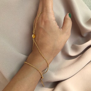 Solitaire Hand Chain, Sahmeran Bracelet, Boho Bracelet, Natural Pearl ...