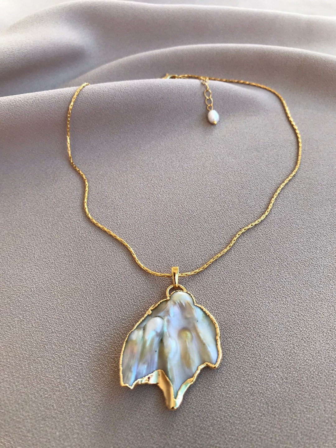 NEW ! Irregular Baroque Pearl Chain Design Necklace, Gold Chain Pearl ...