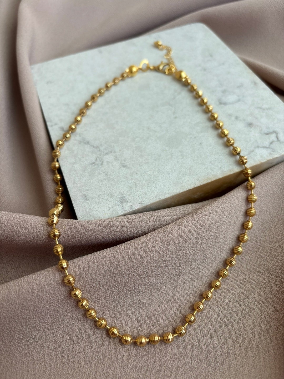 NEW ! Dorica Chain Necklace, Gold Dorica Necklace, Patterned Gold ...