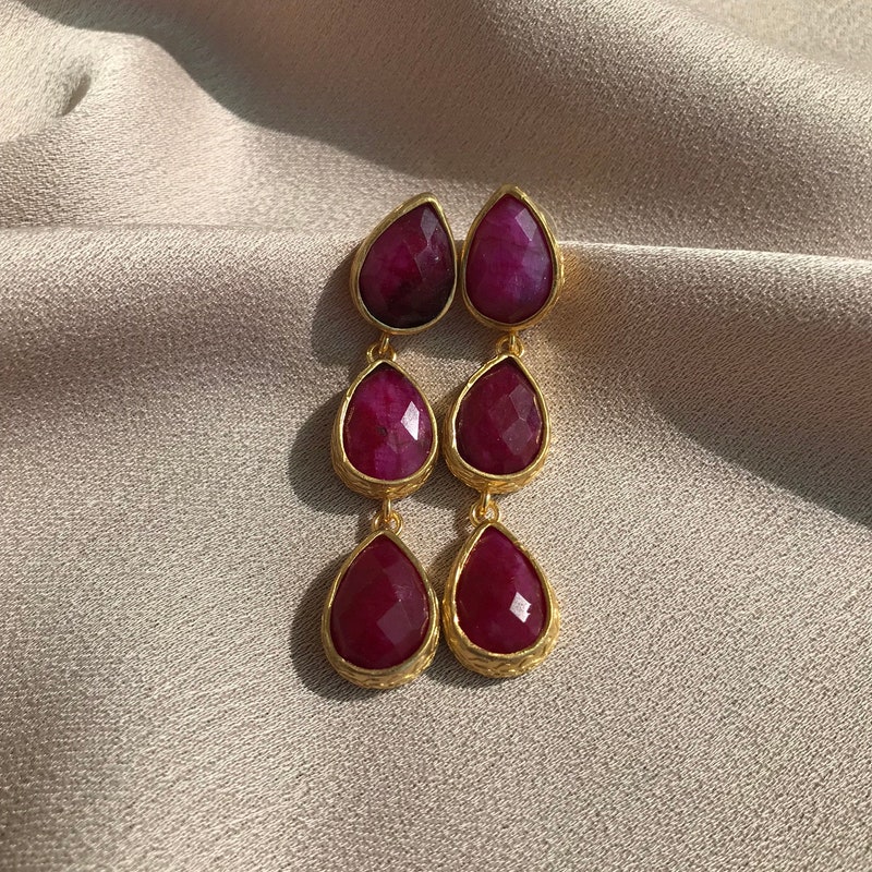Ruby Earrings - Etsy
