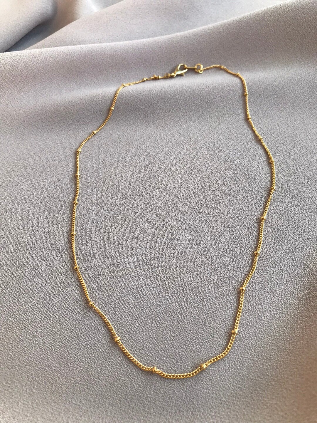 Spaced Ball Design Basic Gold Chain Necklace - Etsy