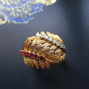 Diamond Ruby 18K Cocktail Statement Ring, Diamond Ruby Cocktail Ring ...