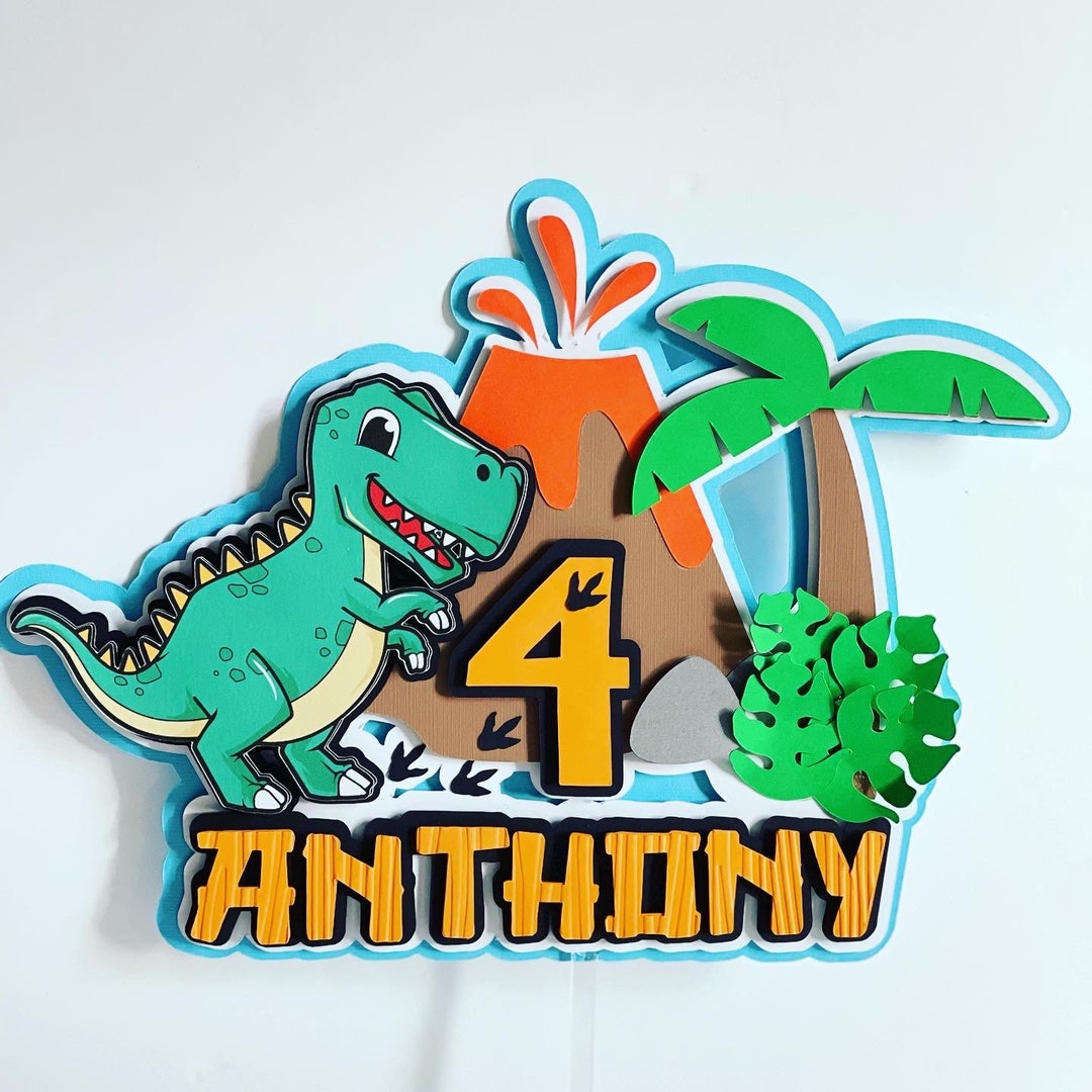 Dinosaur Cake Topper, Dino Cake Topper, T-rex Cake Topper, Dinosaur ...