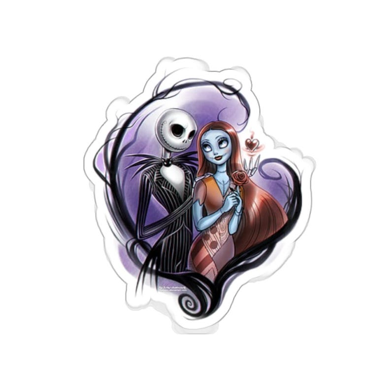 Jack and Sally Dripping Heart Die Cut Sticker - Etsy