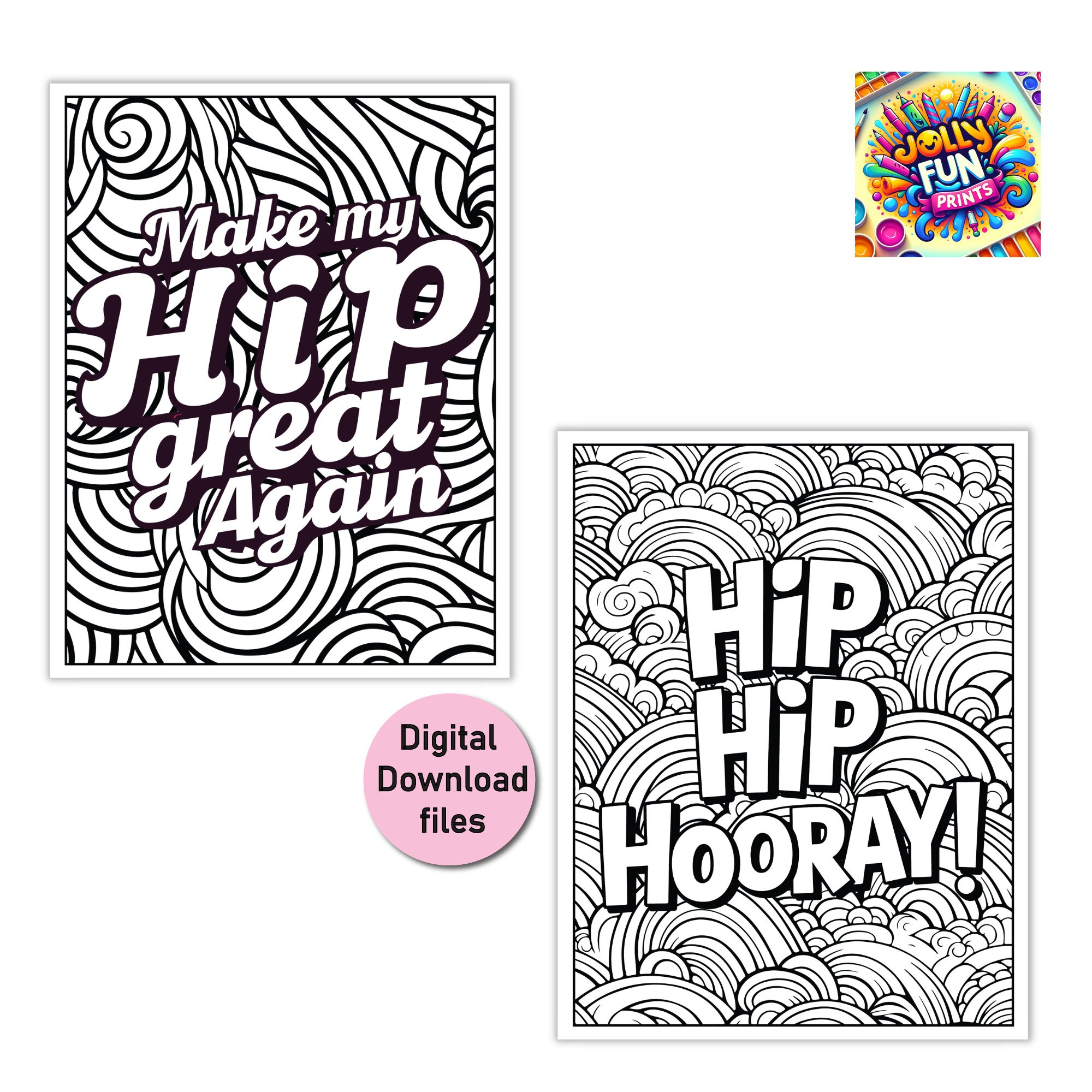 Hip Surgery Coloring Pages With Funny Quotes (instant Download Pdf ...