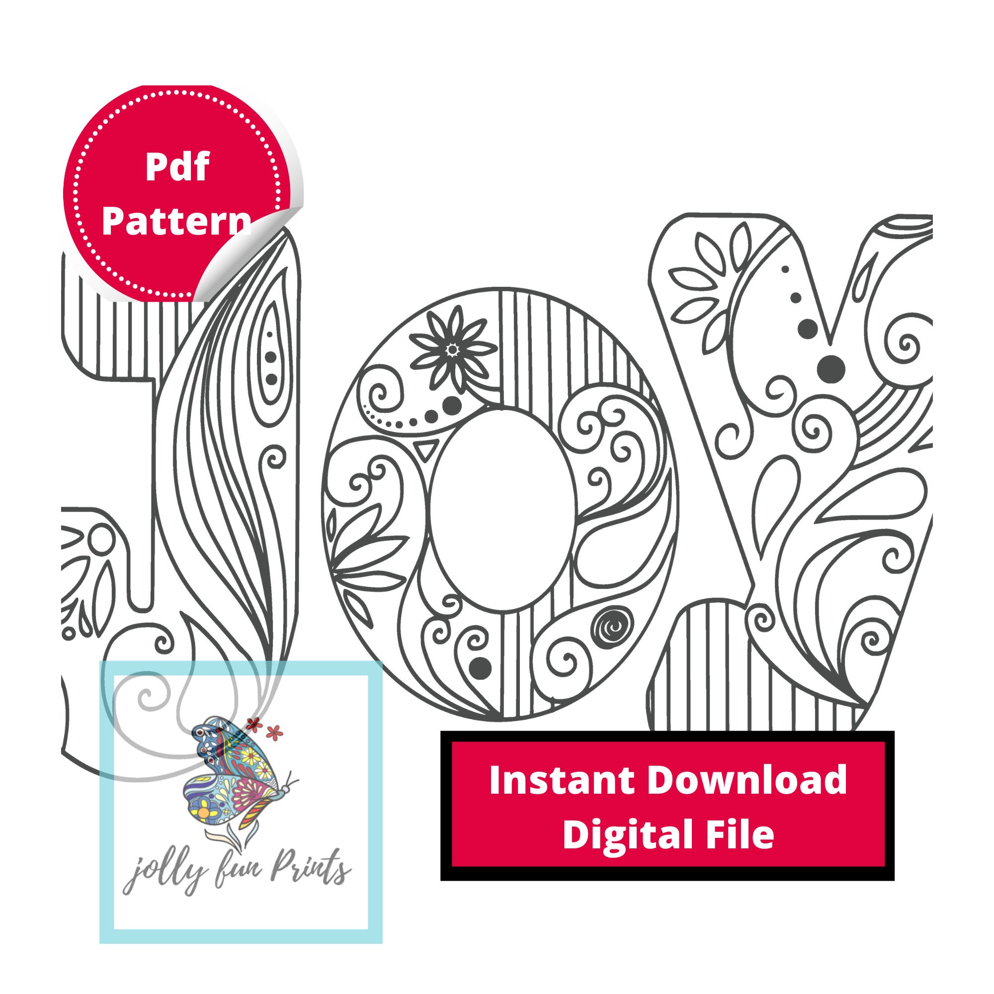 Paper Quilling Art Pattern for the Word JOY digital Template - Etsy