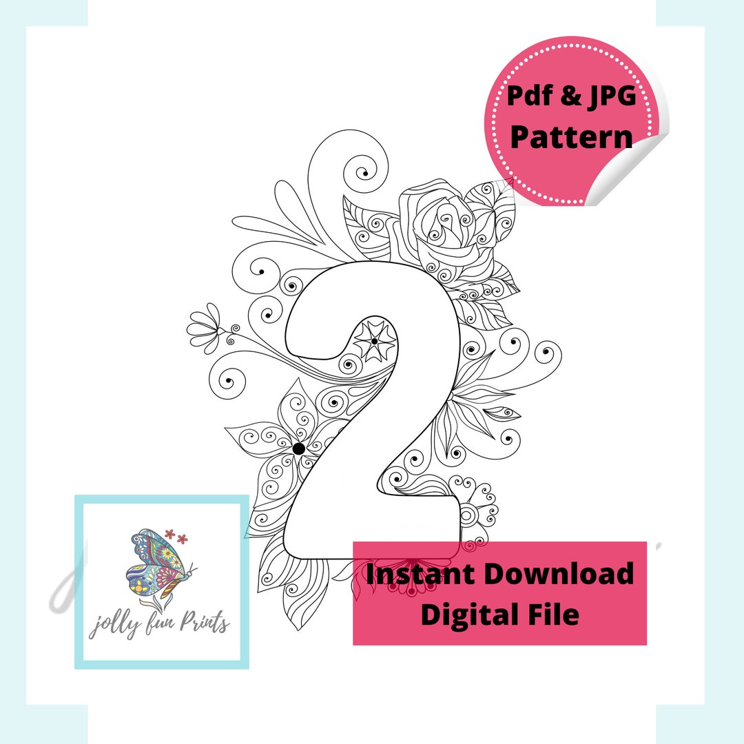Paper Quilling Art Pattern for the Number Two (2) (digital Template) - Etsy