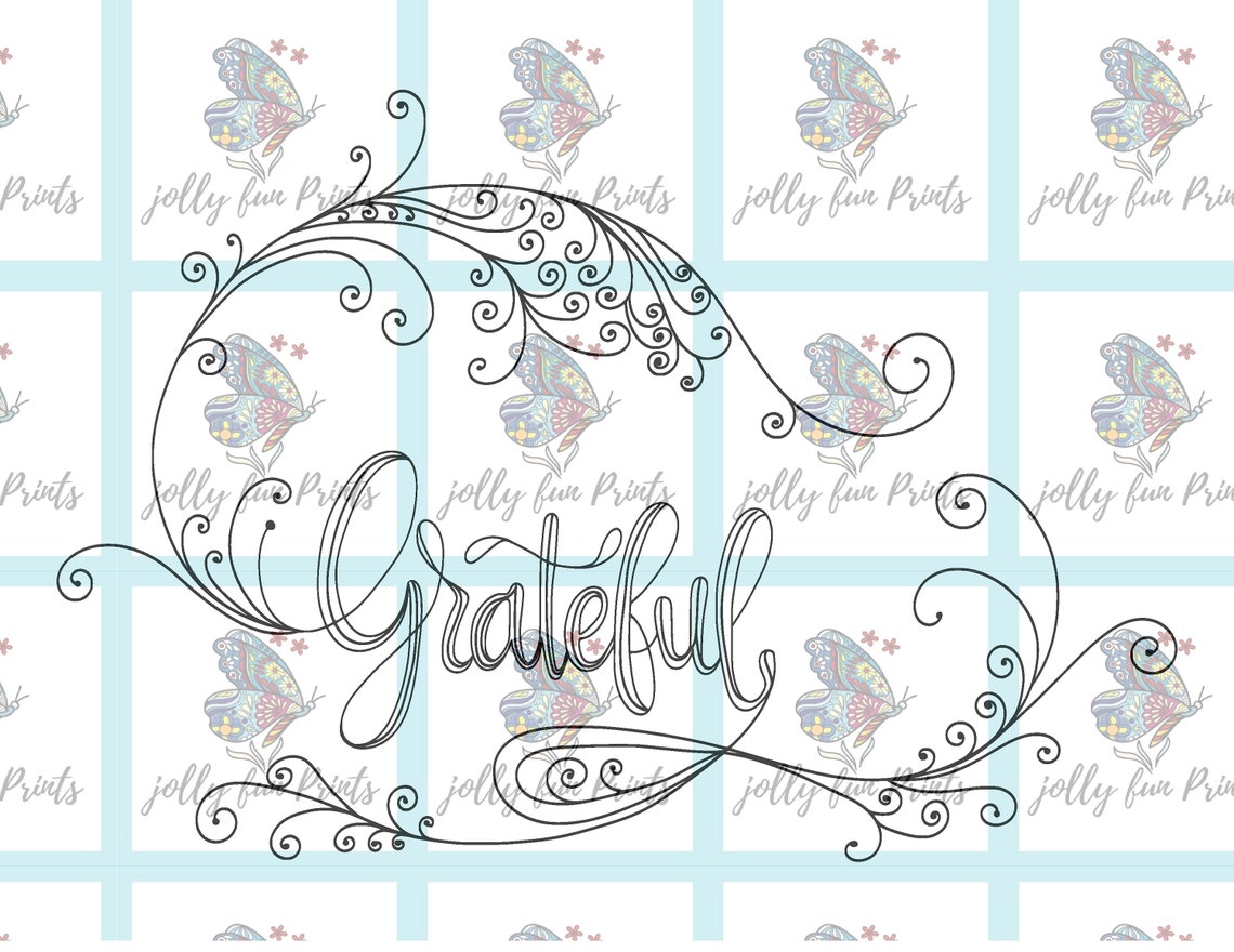Paper Quilling Art Pattern for the Word Grateful digital | Etsy
