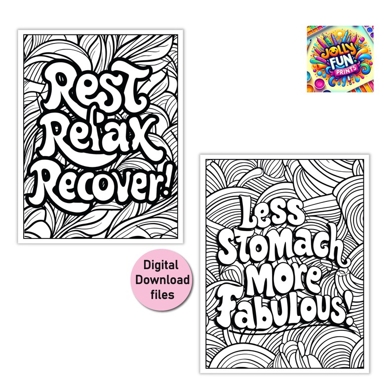 Bariatric Surgery Recovery Coloring Pages With Funny Quotes (instant ...
