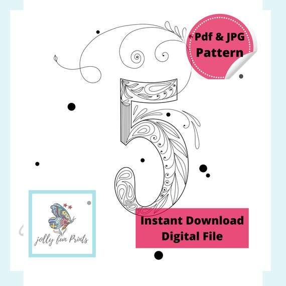 Paper Quilling Art Pattern for the Number Five 5 digital - Etsy