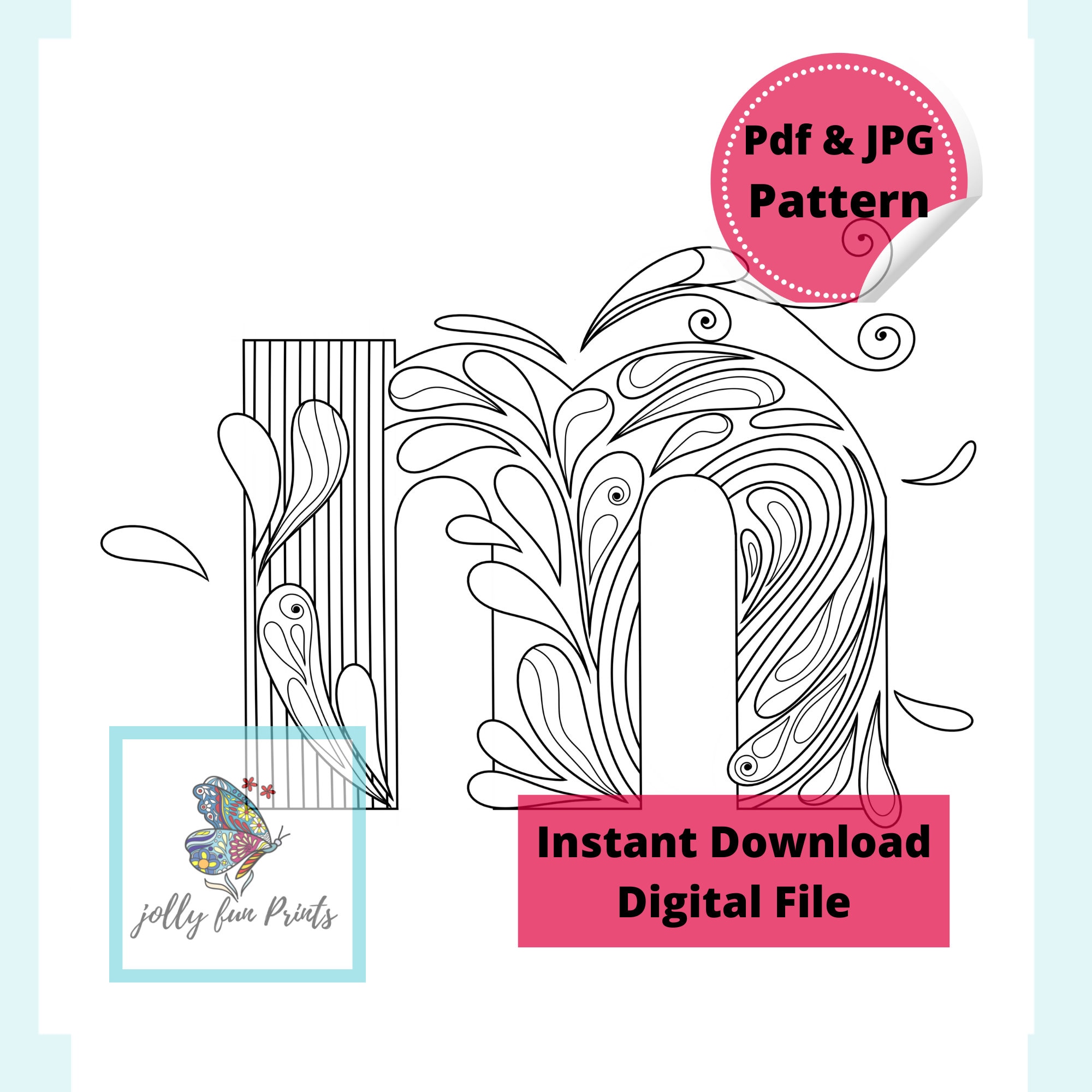 Paper Quilling Art Pattern for Uppercase and Lowercase of Letter M ...