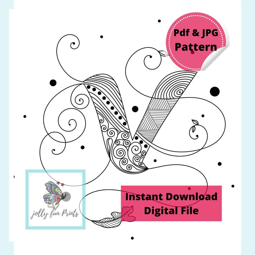 Paper Quilling Art Pattern for Uppercase and Lowercase of Letter V ...