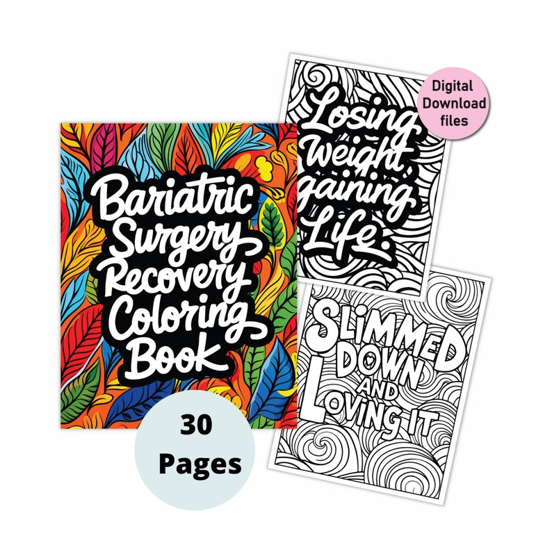 Bariatric Surgery Recovery Coloring Book: Funny Quotes (PDF Digital ...