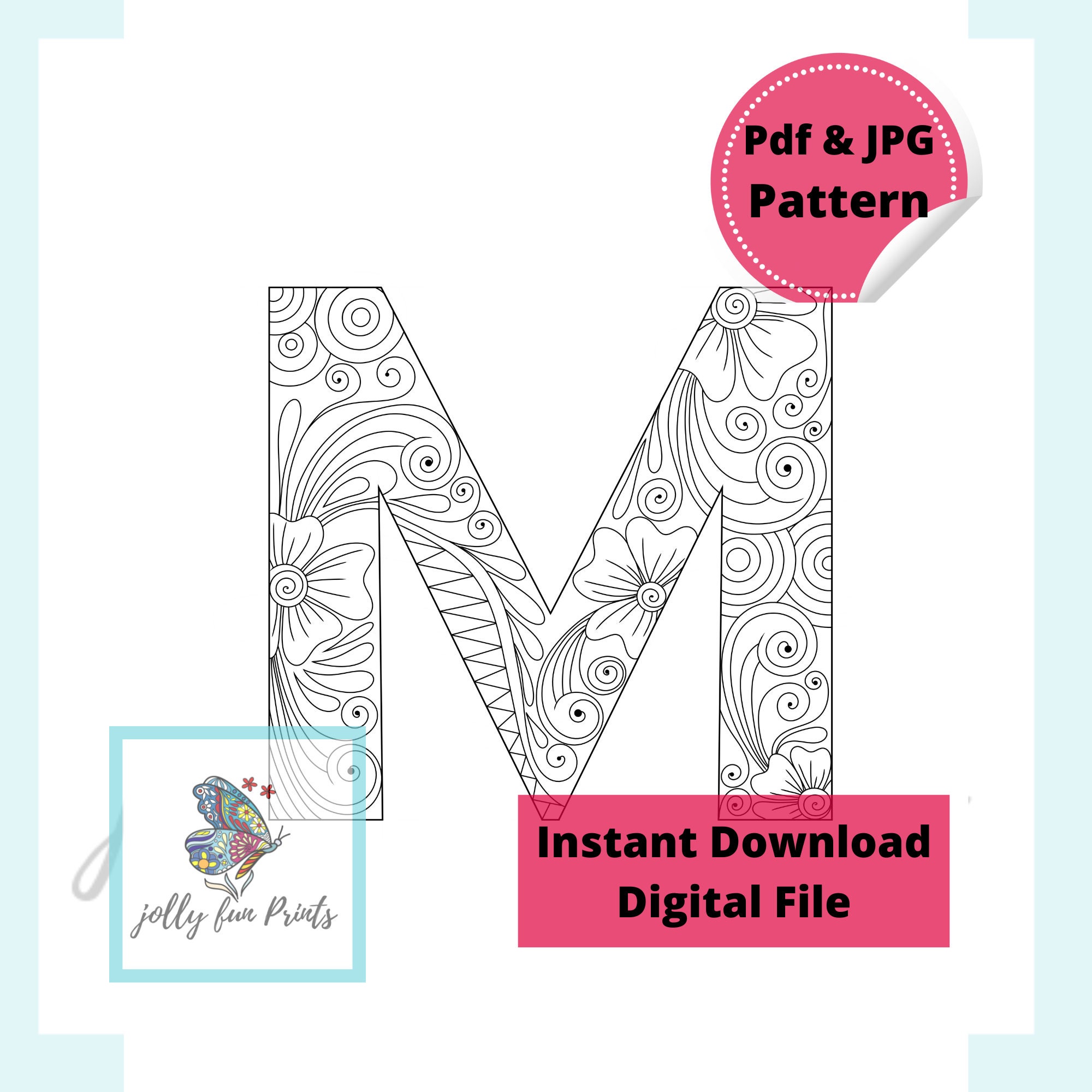 Paper Quilling Art Pattern for Uppercase and Lowercase of Letter M ...