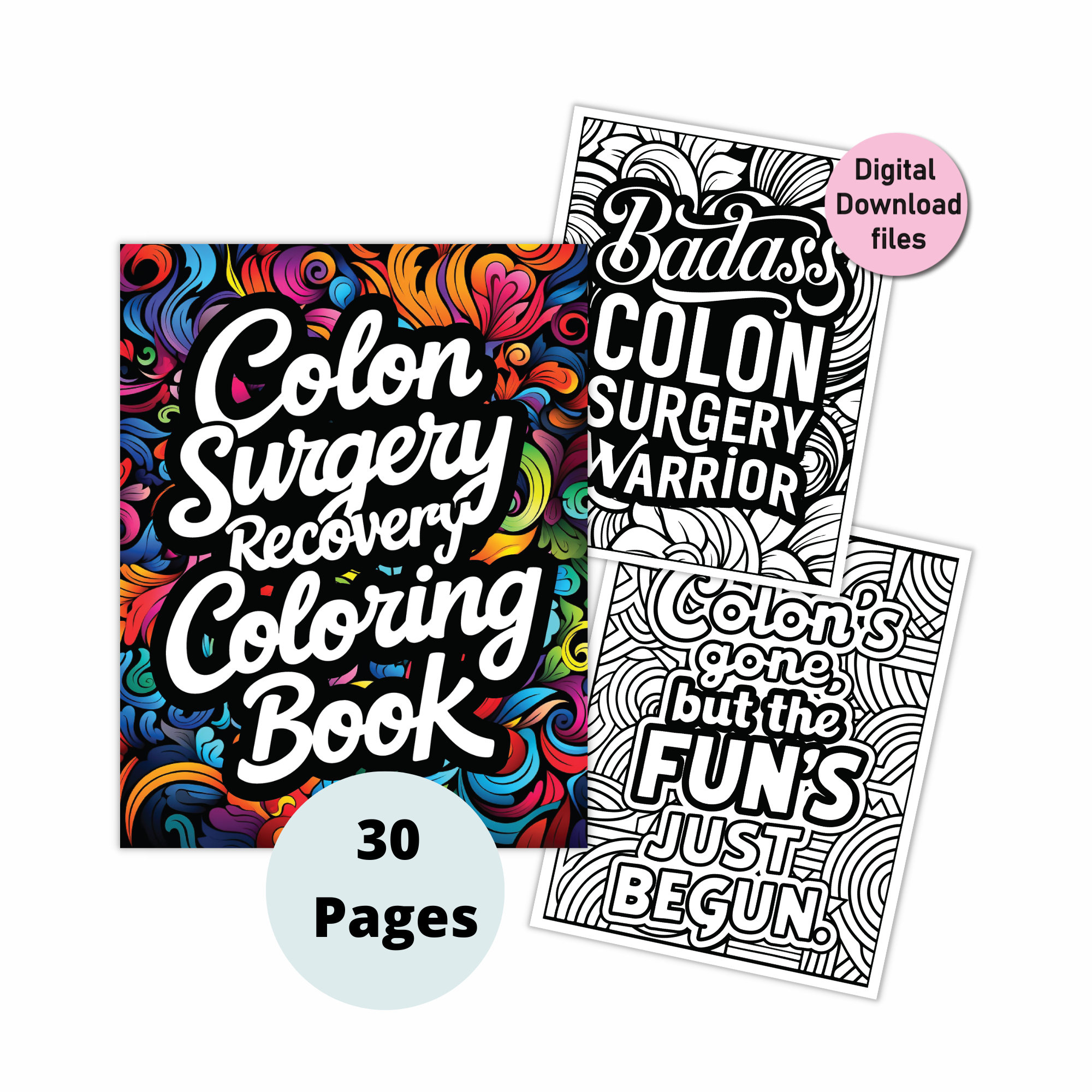 Colon Surgery Recovery Coloring Pages With Funny Quotes (instant ...