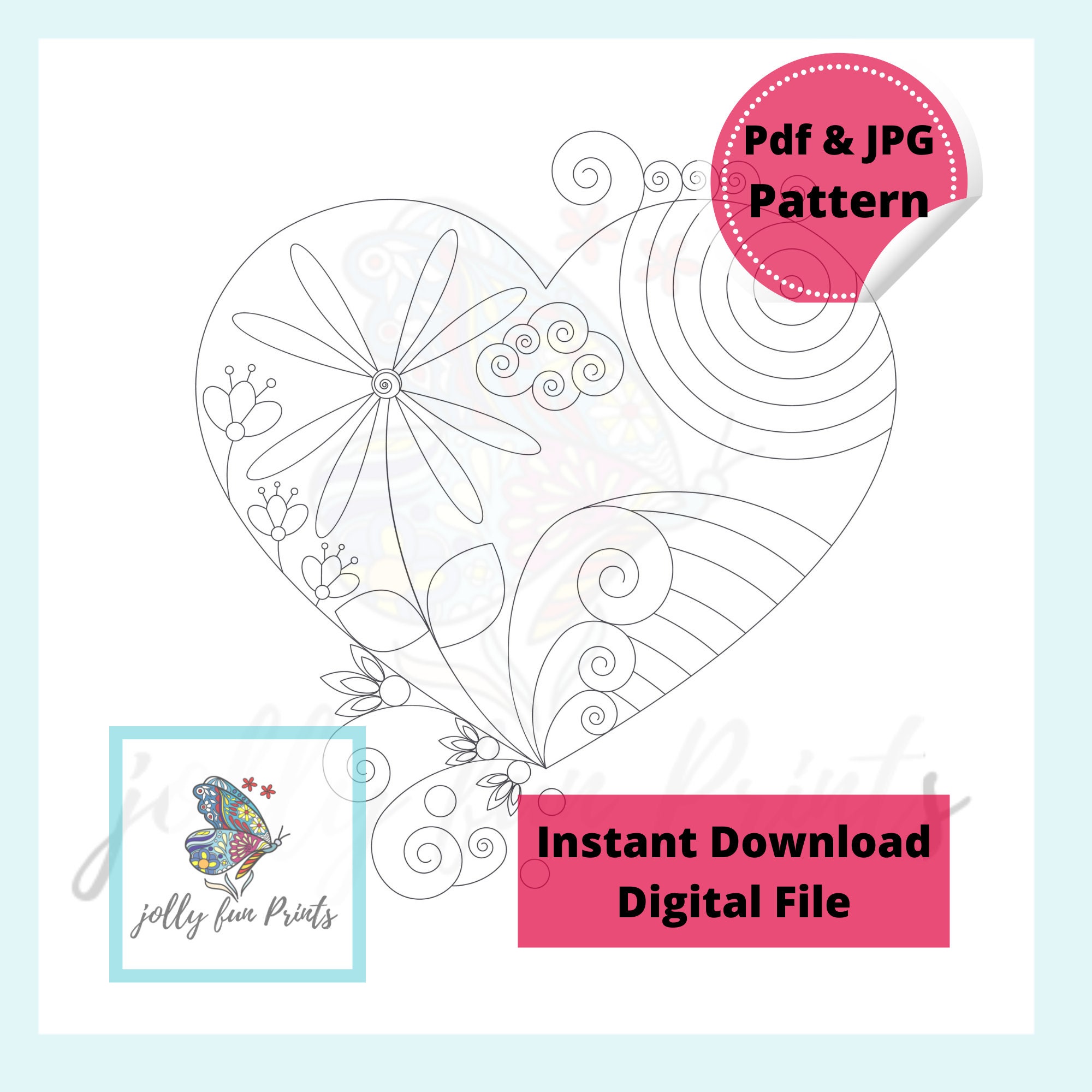 Paper Quilling Art Pattern for a Heart (digital Template) - Etsy