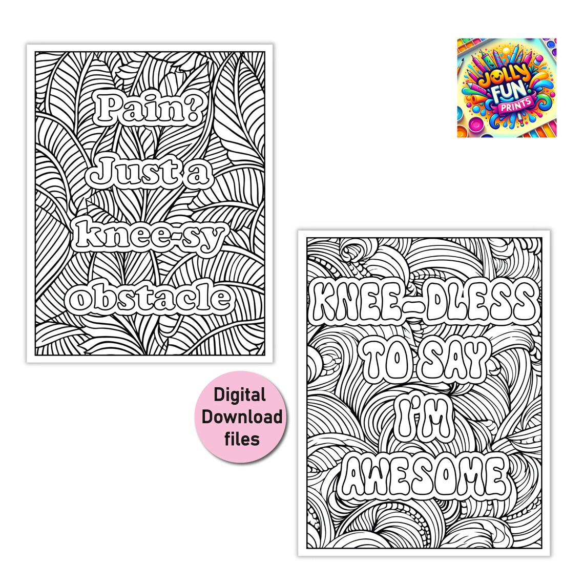 Knee Surgery Coloring Pages With Funny Quotes (instant Download Pdf ...