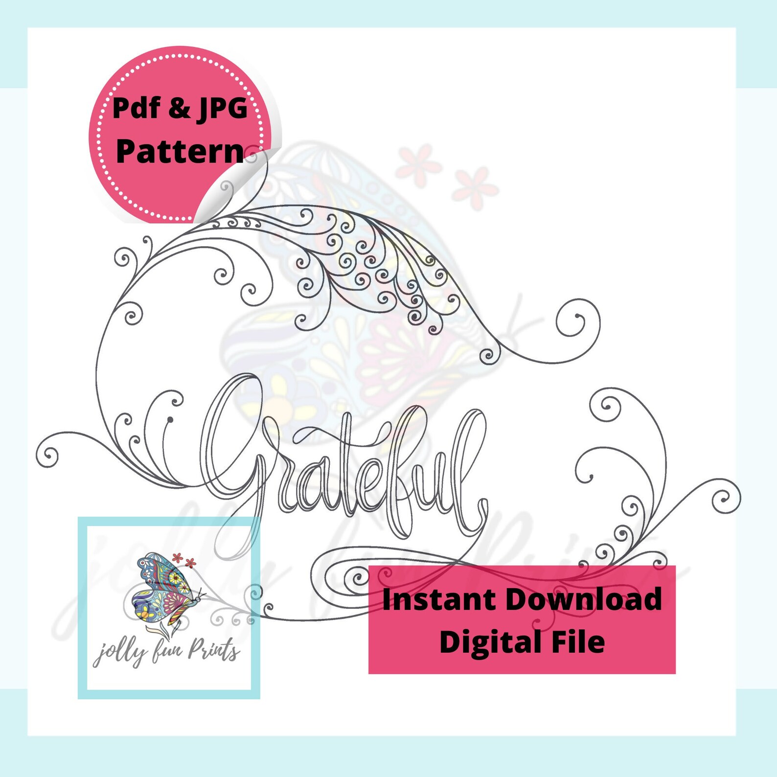 Paper Quilling Art Pattern for the Word Grateful digital Template - Etsy