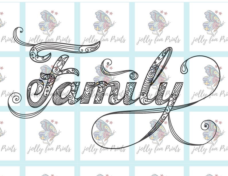 Paper Quilling Art Pattern for the Word Family (digital Template) - Etsy