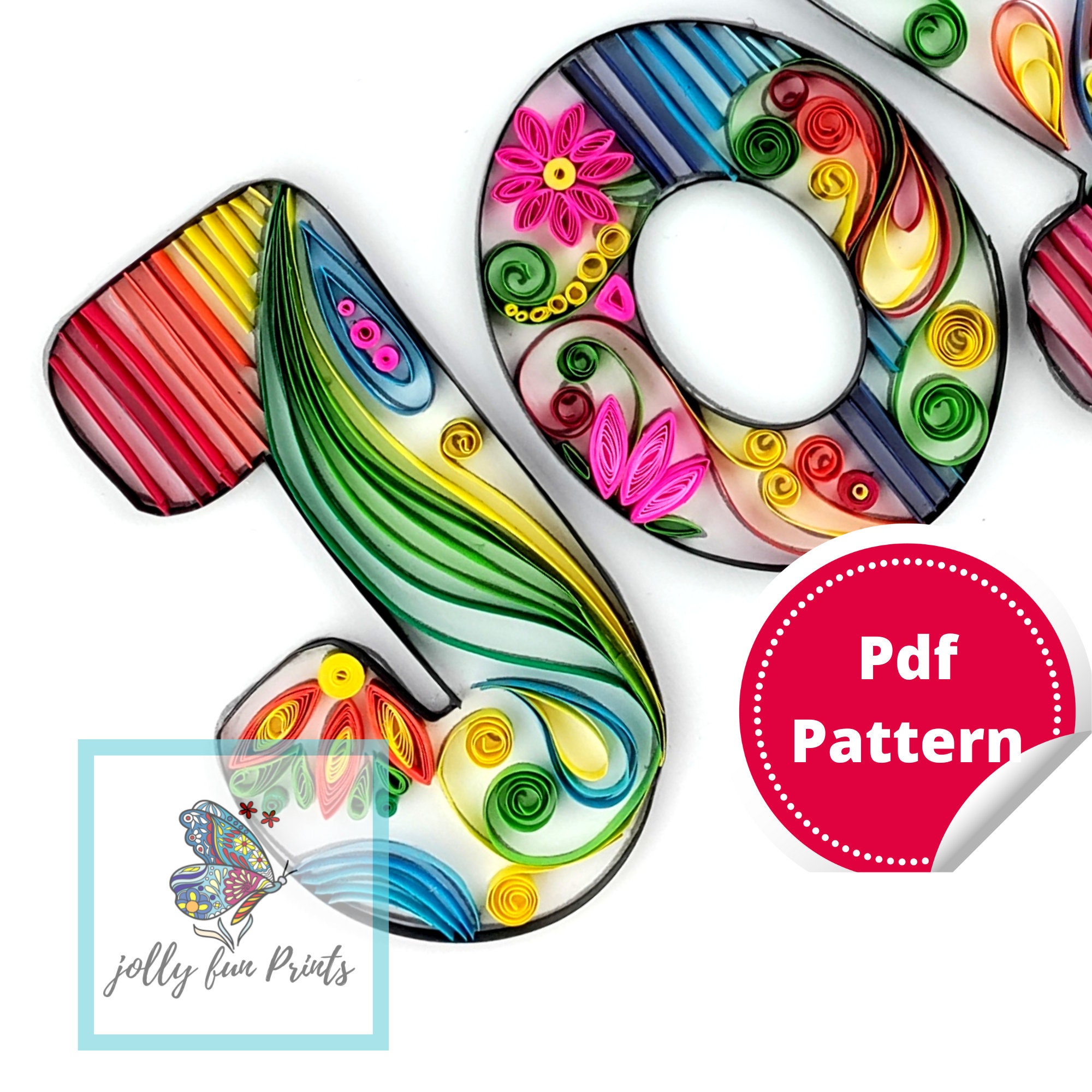 Paper Quilling Art Pattern for the Word JOY digital Template - Etsy
