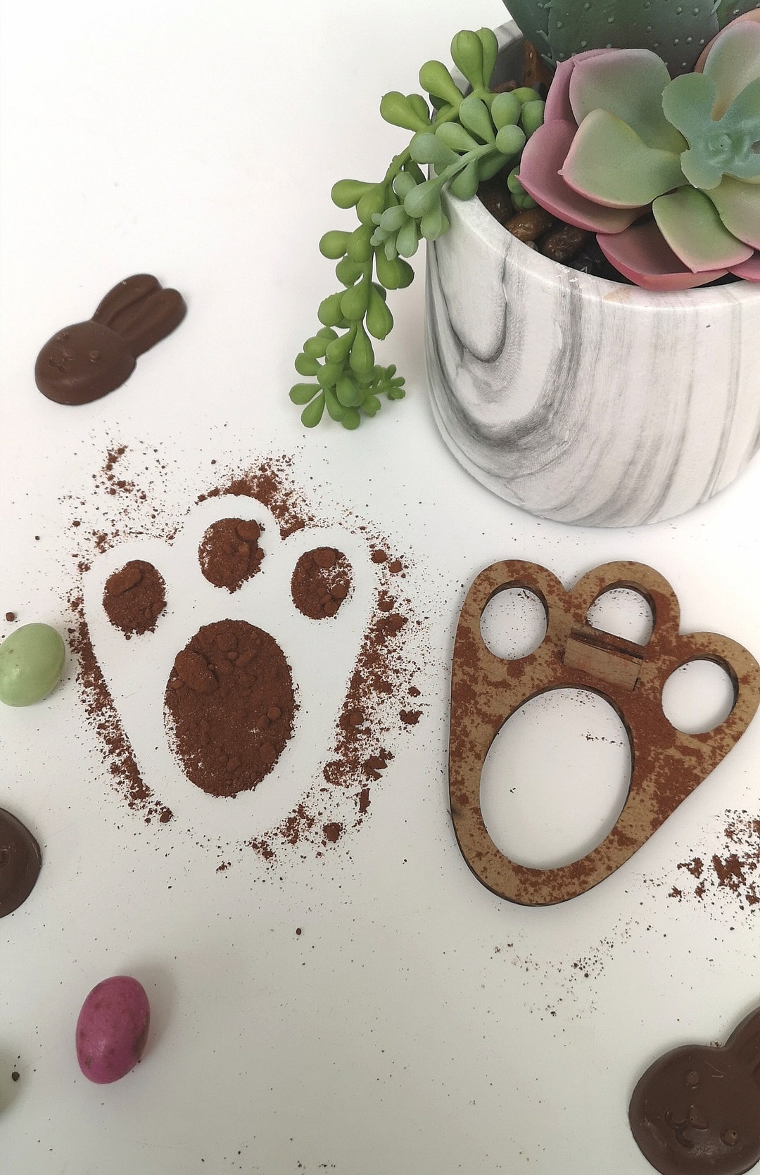 Easter Bunny Footprint Template, Cardboard, Bunny Paw Prints, Easter ...