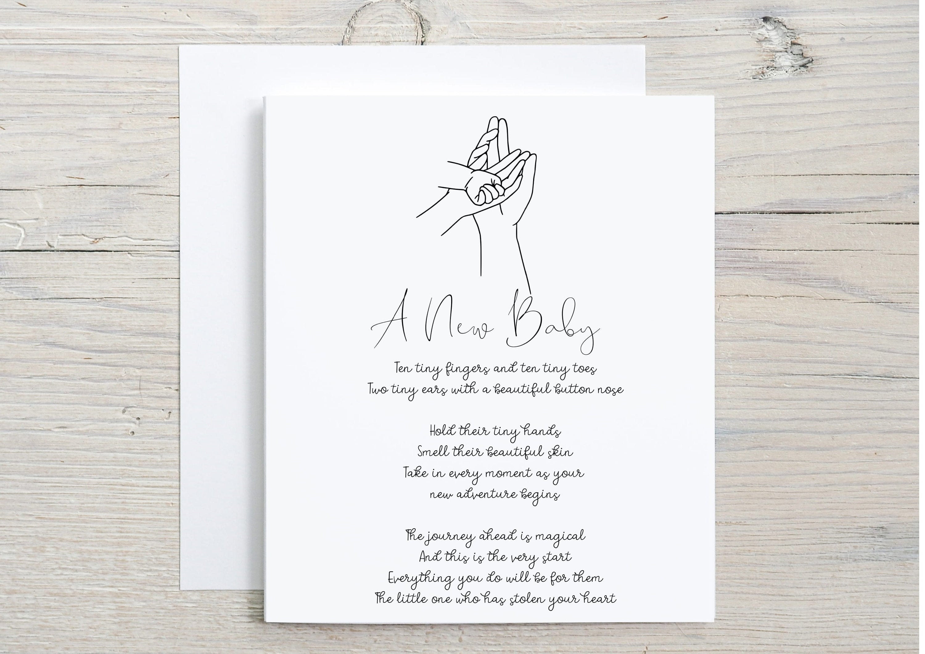 New Baby Card Personalised New Baby Card New Baby Poem Line | Etsy