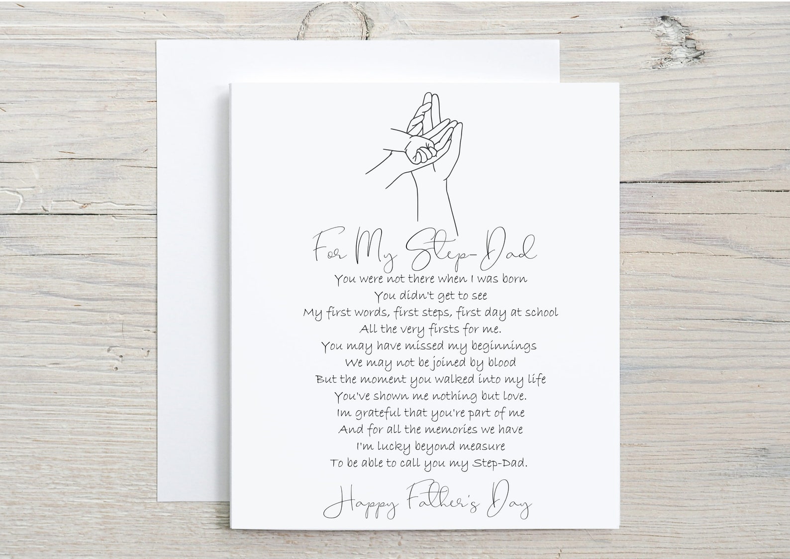 Card for My Step-Dad For My Step-Father Poem for Step-Dad | Etsy