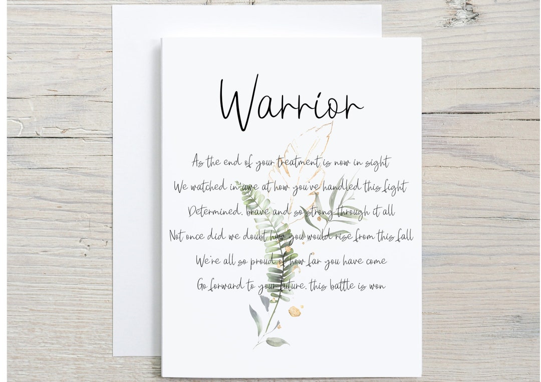 End of Treatment Card, End of Chemotherapy Card, Warrior Card, Cancer ...