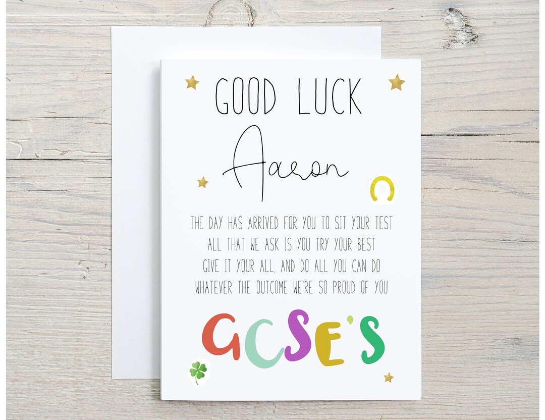 Good Luck on Your Gcse's Card, Gcses, Exams Card, High School, School ...