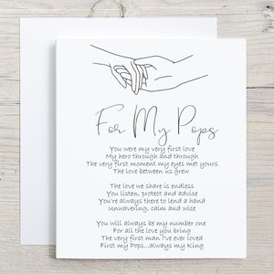 Card for My Dad, Birthday Card, for My Father, Poem for Dad, Daddy ...