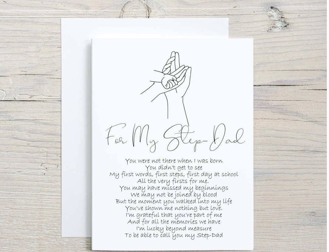 Card for My Step-dad for My Step-father Poem for Step-dad - Etsy