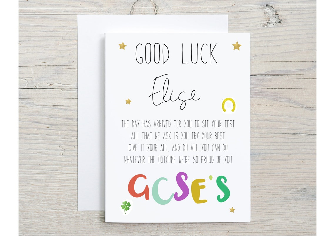 Good Luck on Your Gcse's Card Gcses Exams Card High - Etsy Canada