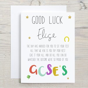 Good Luck on Your Gcse's Card, Gcses, Exams Card, High School, School ...