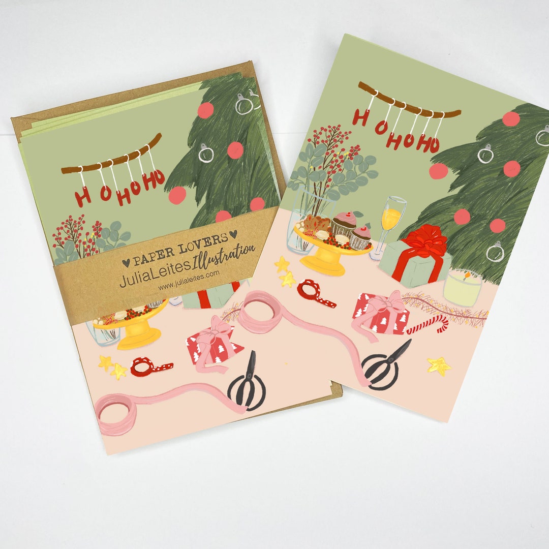 Christmas Card Set, 5 Postcards With Envelope, Advent Card Set ...